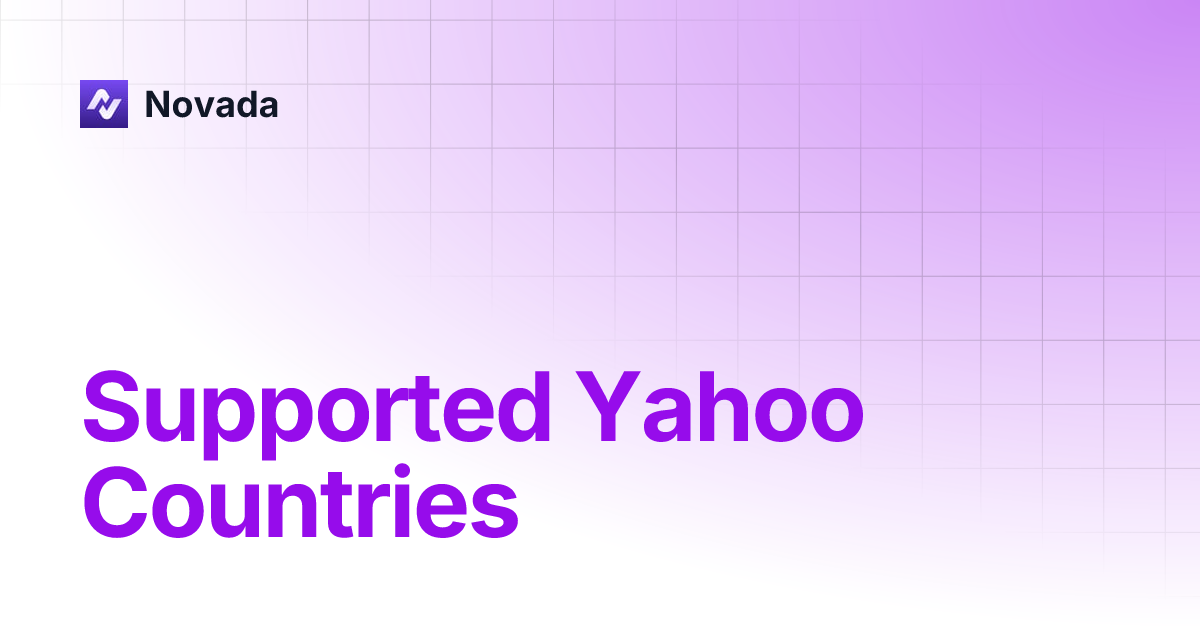 Supported Yahoo Countries | Novada